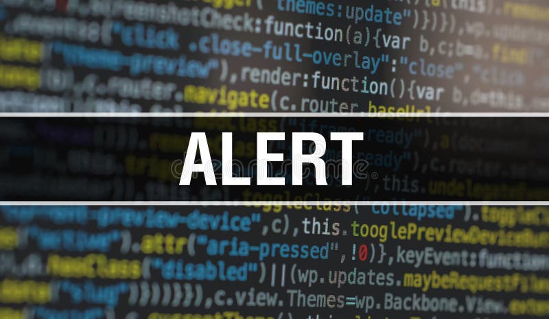 Alert with Abstract Technology Binary Code Background.Digital Binary ...