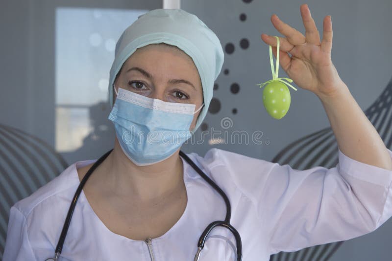 Easter in the Hospital the Doctor Nurse and Easter Egg Stock Image ...