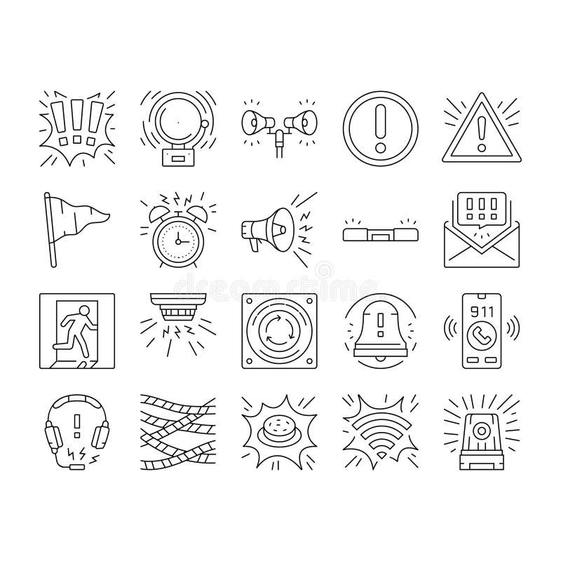 Alert Attention Signal Caution Icons Set Vector Stock Vector ... Alert Attention Signal Caution Icons Set Vector Stock Vector ...
