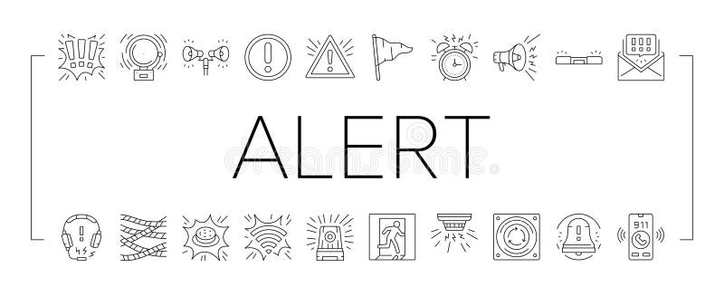 Alert Attention Signal Caution Icons Set Vector Stock Illustration ...