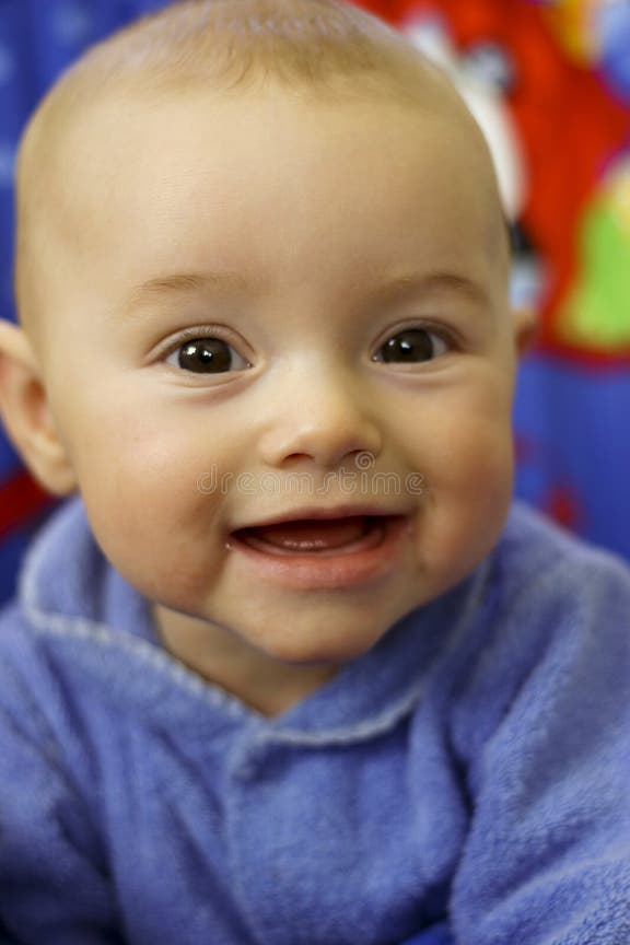 Alert Baby Looking at Camera Stock Photo - Image of chair, staring ...