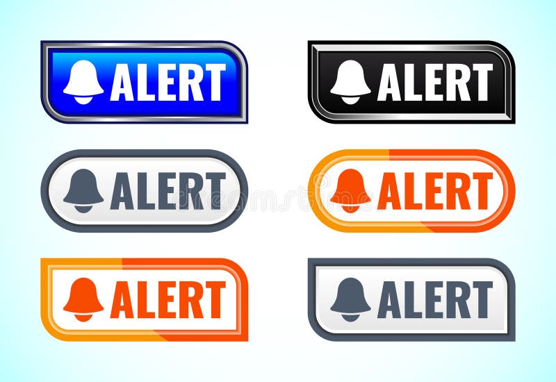 Alert Button Set Of Different Shapes And Colors Suitable For Mobile App And Website Ui Design
