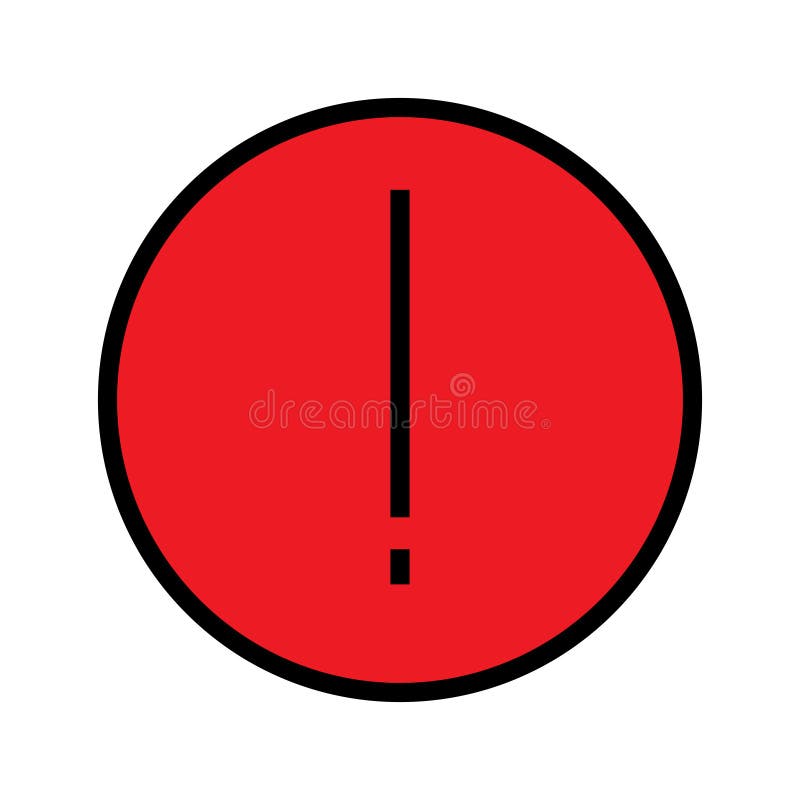 Alert Circle Icon Line Isolated on White Background. Black Flat Thin ...