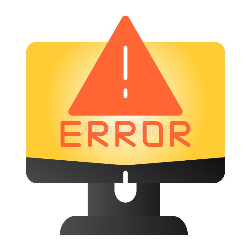 Alert On Computer Flat Icon Computer Error Color Icons In Trendy Flat