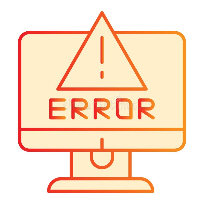 Alert On Computer Flat Icon Computer Error Color Icons In Trendy Flat