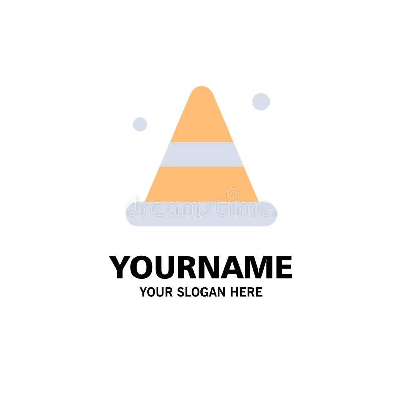 Alert, Cone, Construction, Road Business Logo Template. Flat Color ...