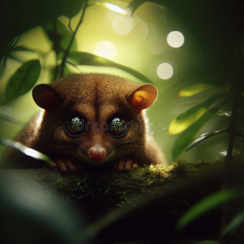 Alert Cuscus Watching stock illustration. Illustration of cuscus ...