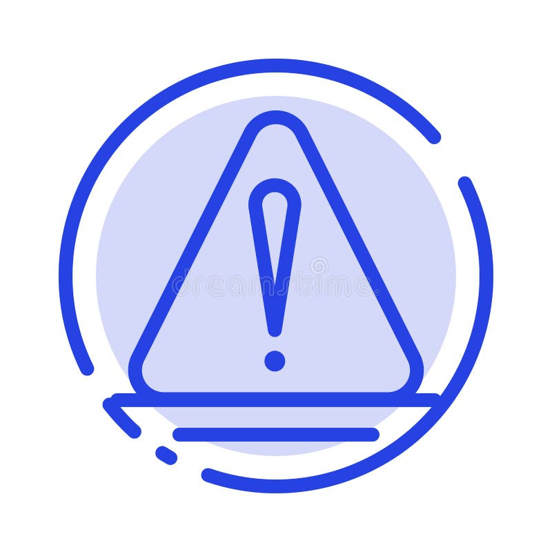 Alert, Danger, Warning, Logistic Blue Dotted Line Line Icon Stock ...