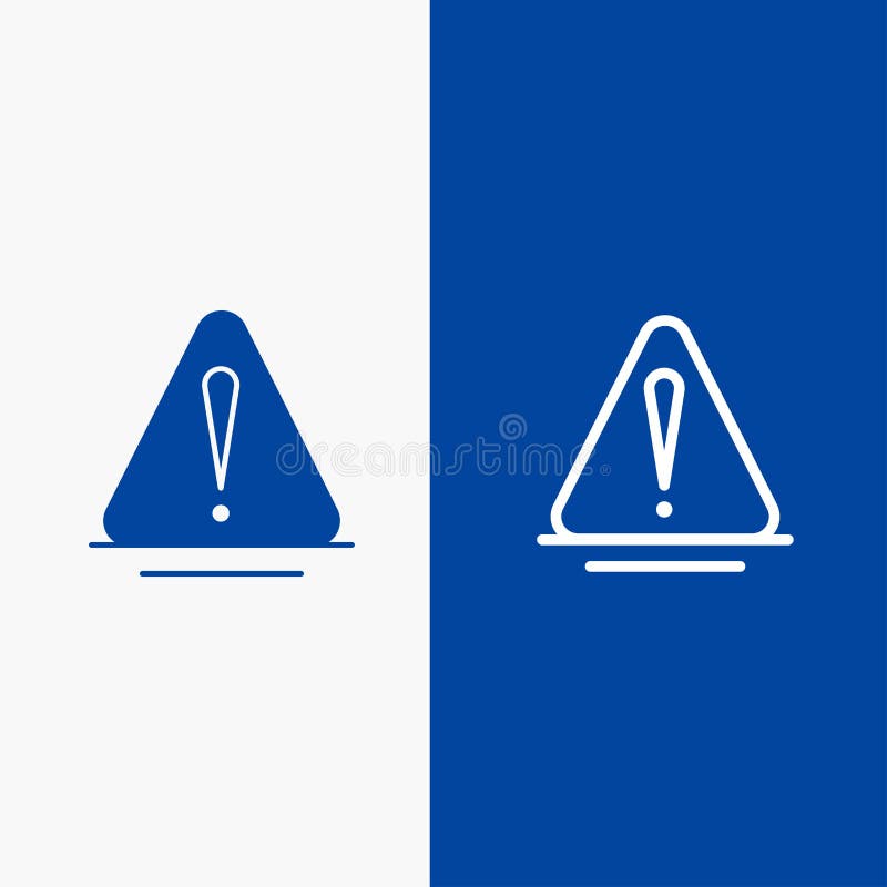 Alert, Danger, Warning, Logistic Line and Glyph Solid Icon Blue Banner ...