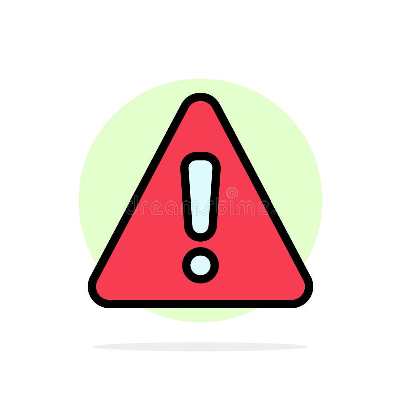 Alert, Danger, Warning, Sign Abstract Circle Background Flat Color Icon ...