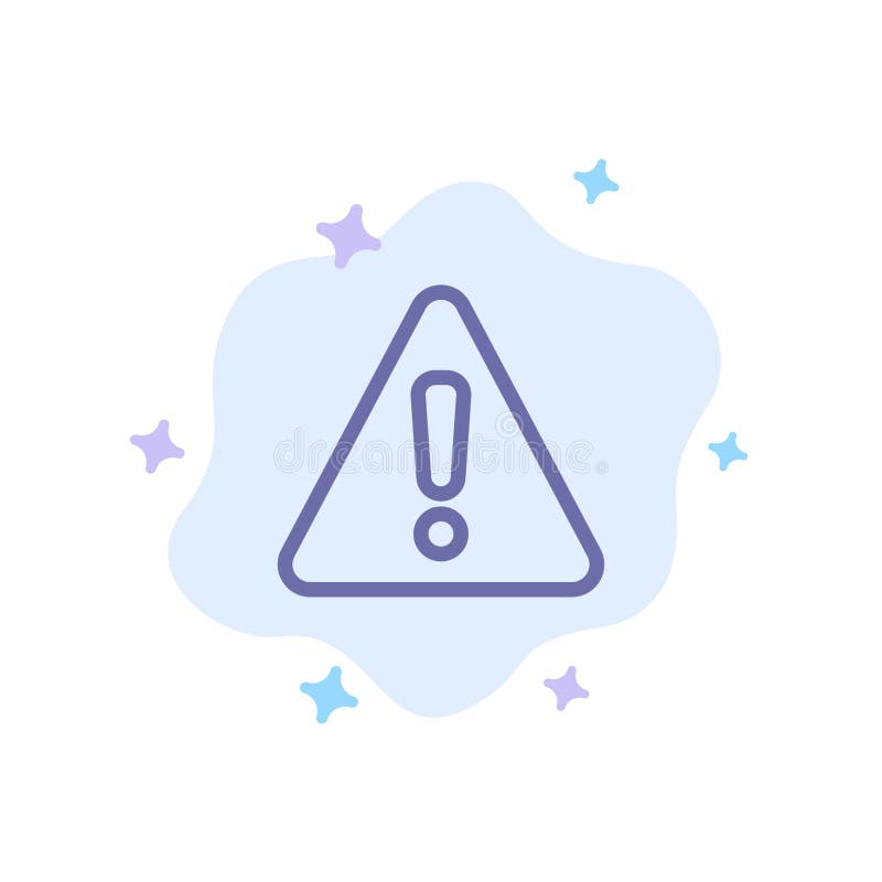 Alert, Danger, Warning, Sign Blue Icon on Abstract Cloud Background ...