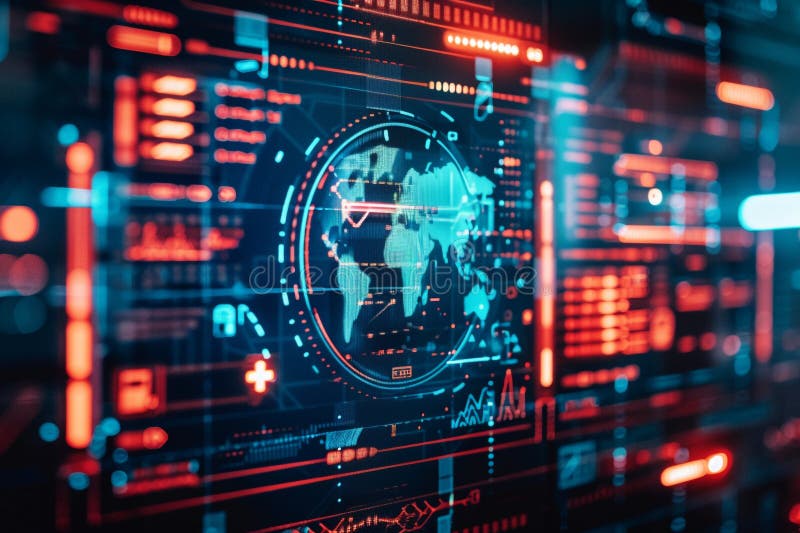 Alert on Digital Screen Firewall and Antivirus Software Defending ...