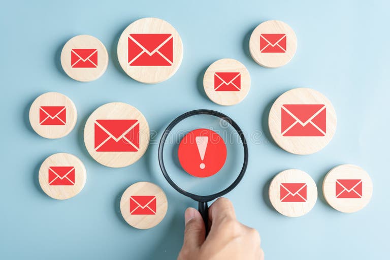 Alert Email Inbox and Spam Virus with Warning Caution for Notification ...