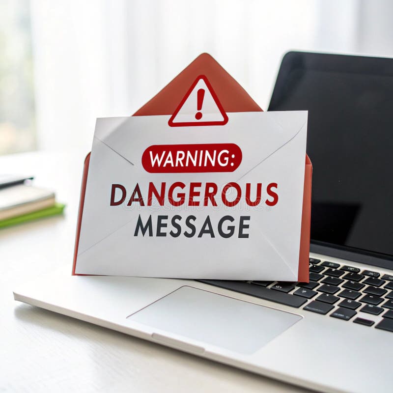Alert Email Warning Spam Dangerous Message Isolated on White Background ...