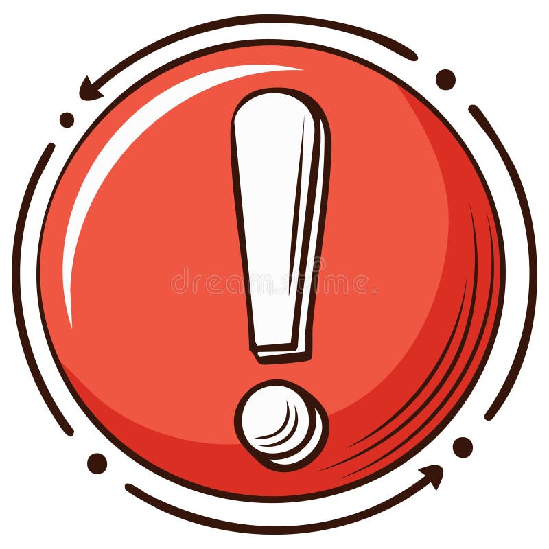 Alert Exclamation Point Red Circular Warning Icon with Circular Arrows ...