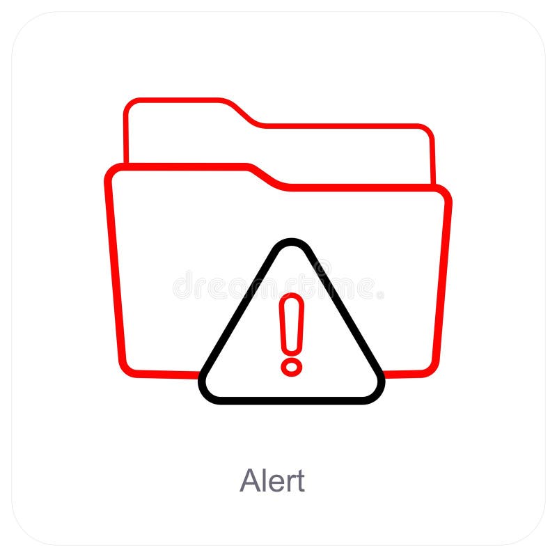 Alert and Folder Icon Concept Stock Vector - Illustration of vector ...
