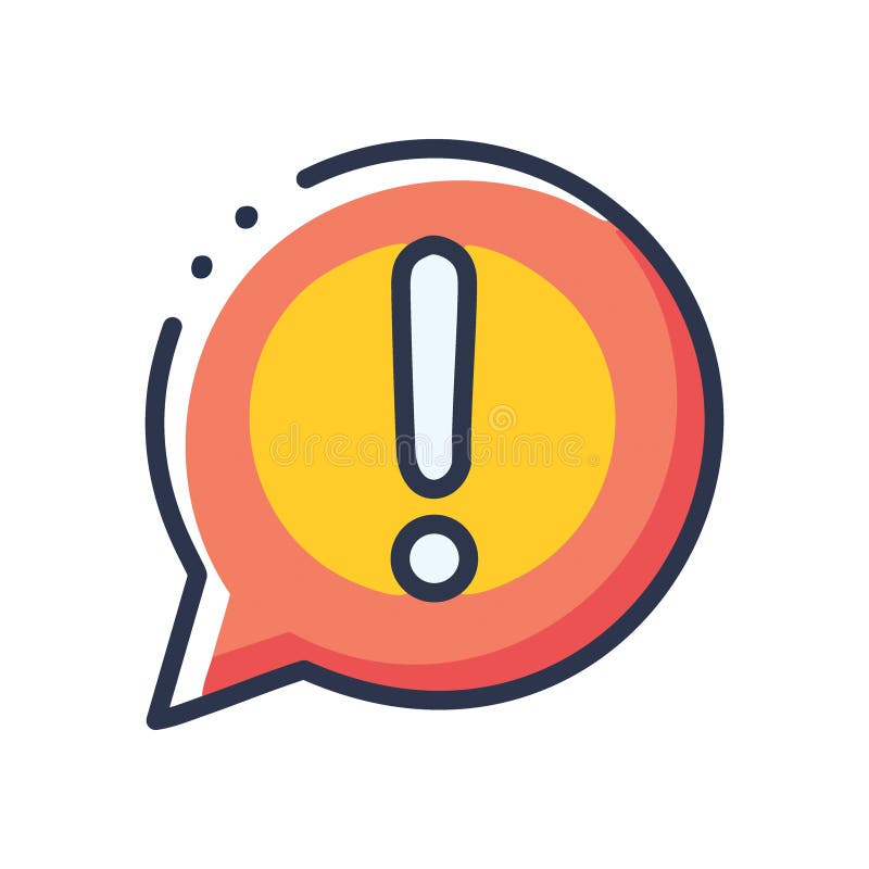 Alert Icon. Cartoon Style Exclamation Point Inside a Speech Bubble ...