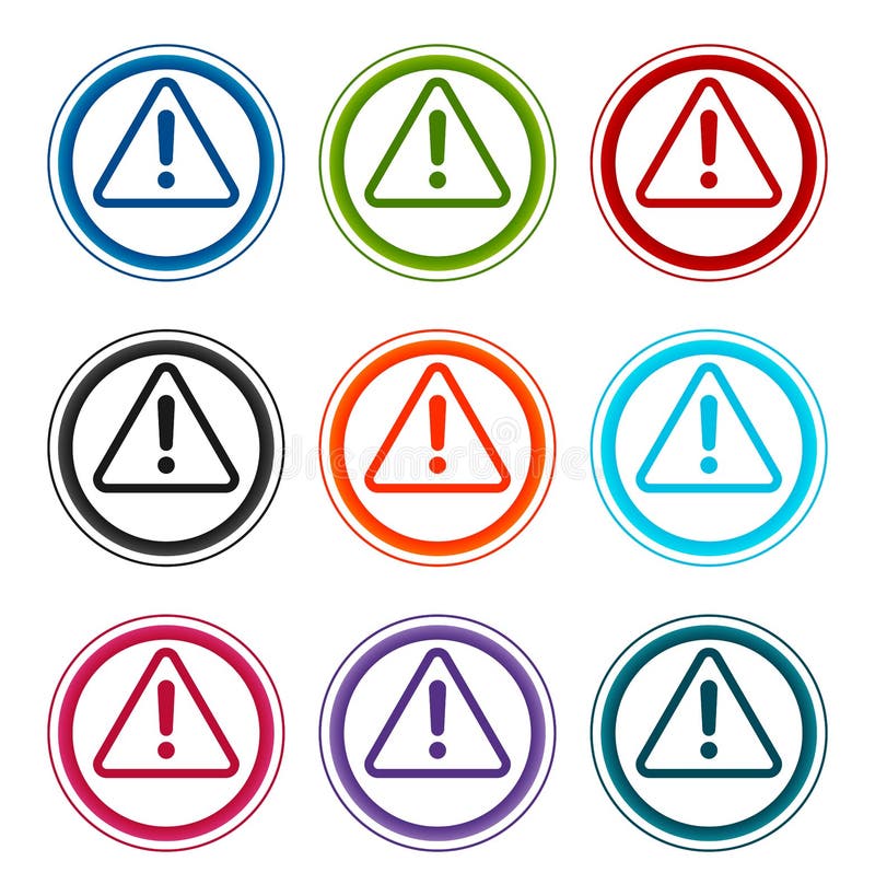 Alert Icon Digital Abstract Round Buttons Set Illustration Stock Vector ...