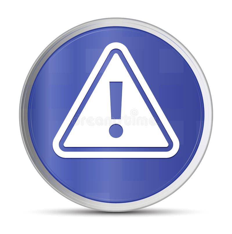 Alert Icon Prime Blue Round Button Vector Illustration Design Silver ...