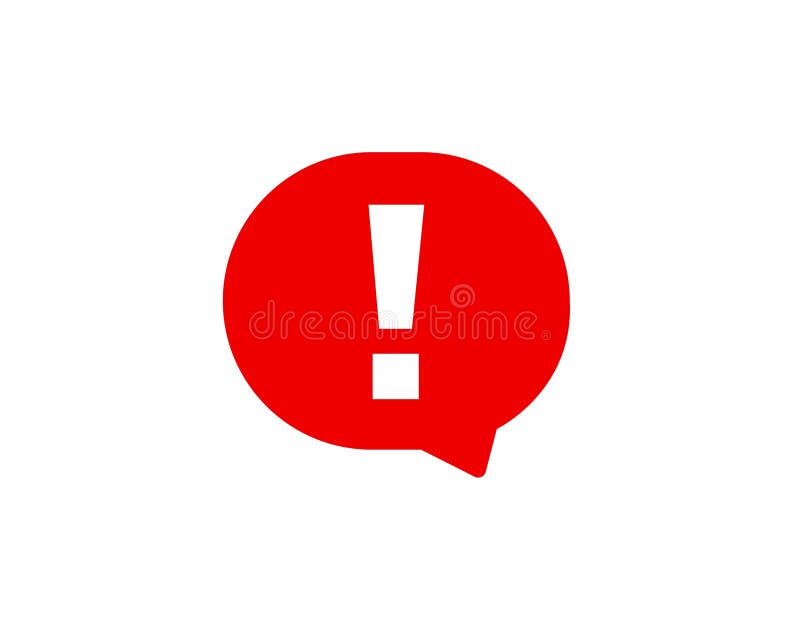 Alert Icon: Red Exclamation Mark on Speech Bubble Stock Vector ...