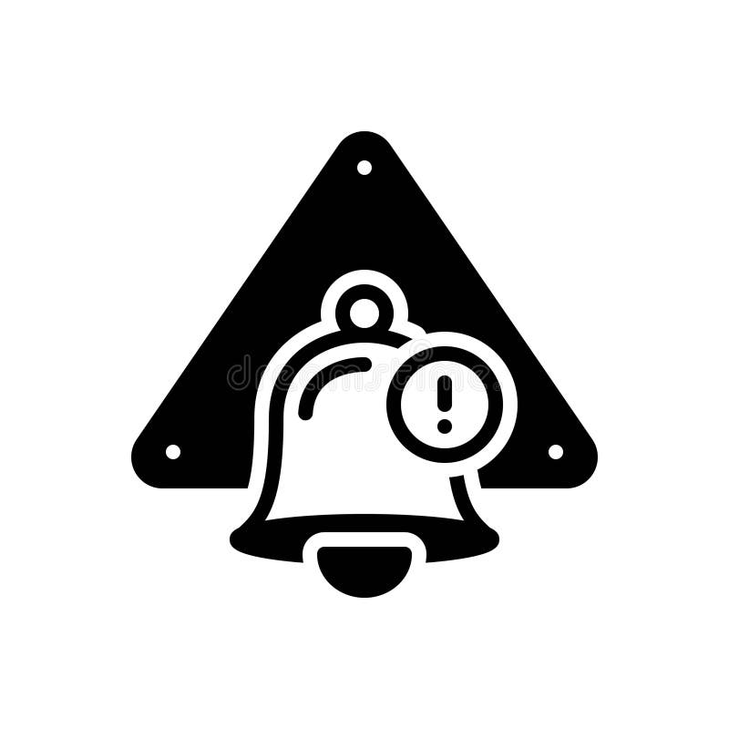 Black Solid Icon for Alert, Warning and Hazard Stock Illustration ...