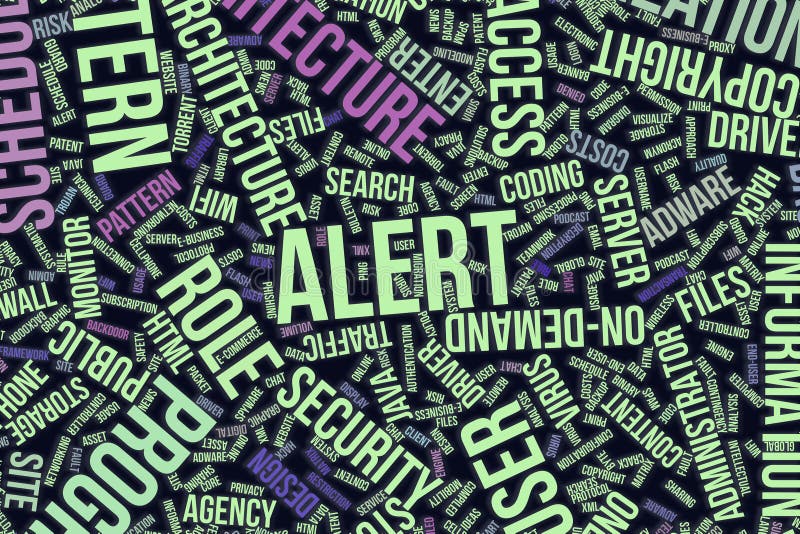 Alert, Conceptual Word Cloud for Business, Information Technology or it ...