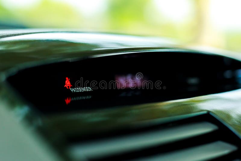 Alert Light Passenger in Car. Stock Photo - Image of icon, seatbelt ...