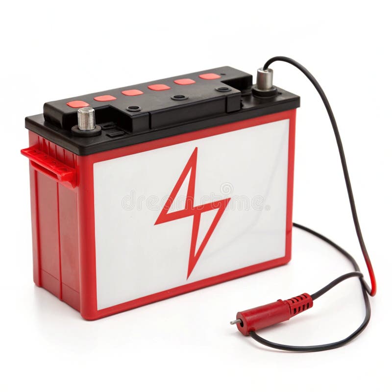 Alert Low Red Battery Electricity Voltage Isolated on White Background ...