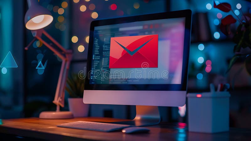 An Alert Message on a Computer Screen Warning Stock Illustration ...