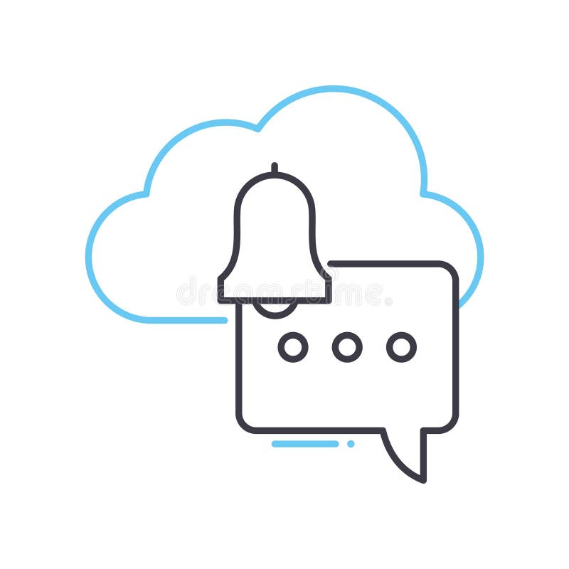 Alert Message Line Icon, Outline Symbol, Vector Illustration, Concept ...