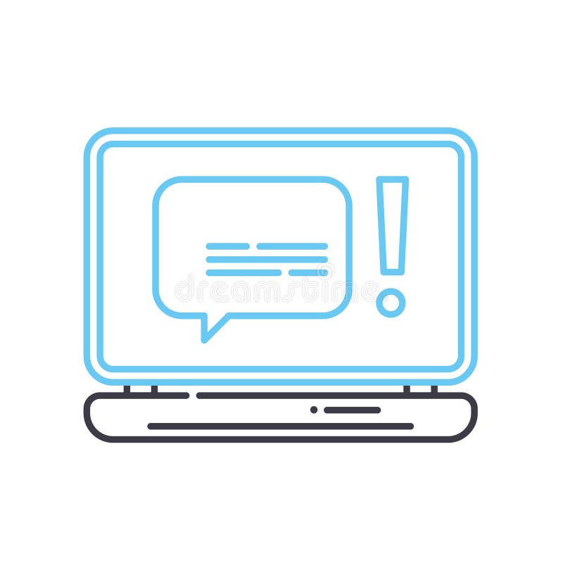 Alert Message Line Icon, Outline Symbol, Vector Illustration, Concept ...