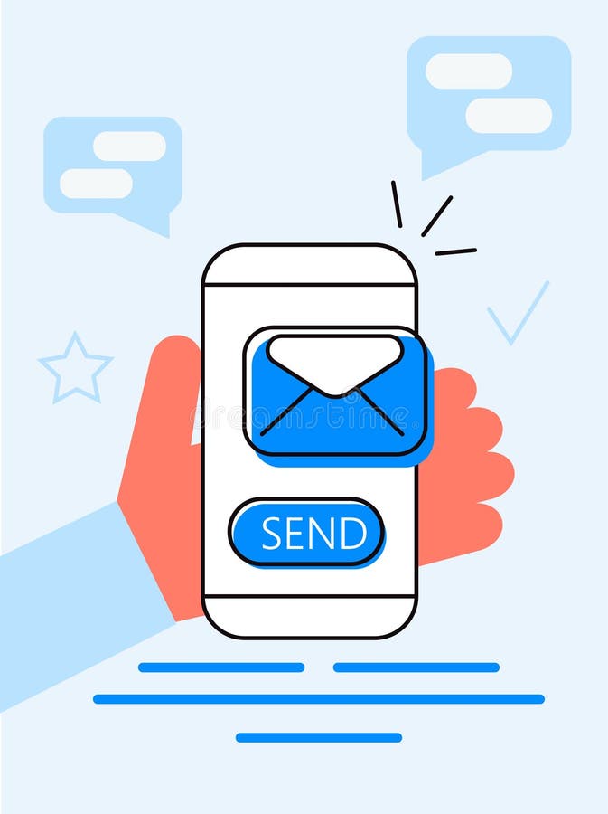 Alert Message Mobile Notification Concept. Hand is Holding Smartphone ... Alert Message Mobile Notification Concept. Hand is Holding Smartphone ...