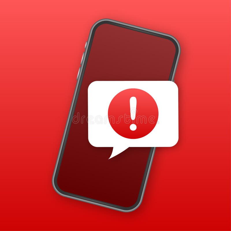 Alert Message Mobile Notification. Danger Error Alerts, Smartphone ...
