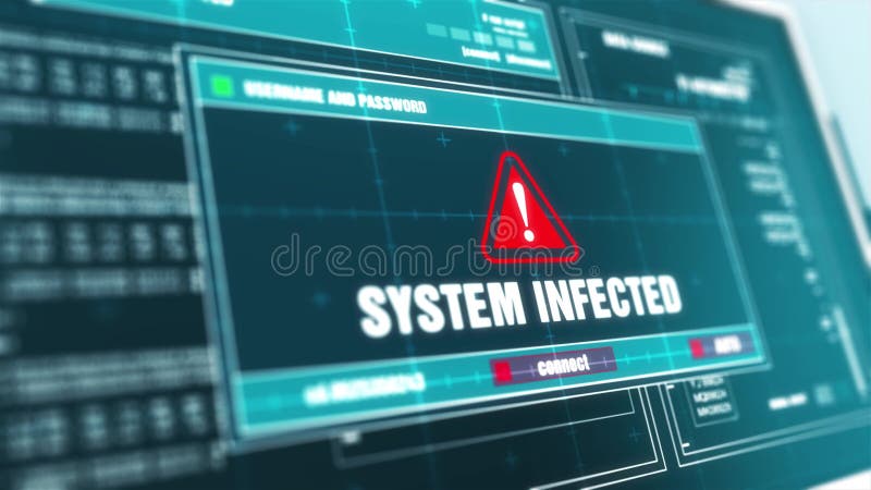 System Secure Warning System Security Alert on Computer Screen Stock ...