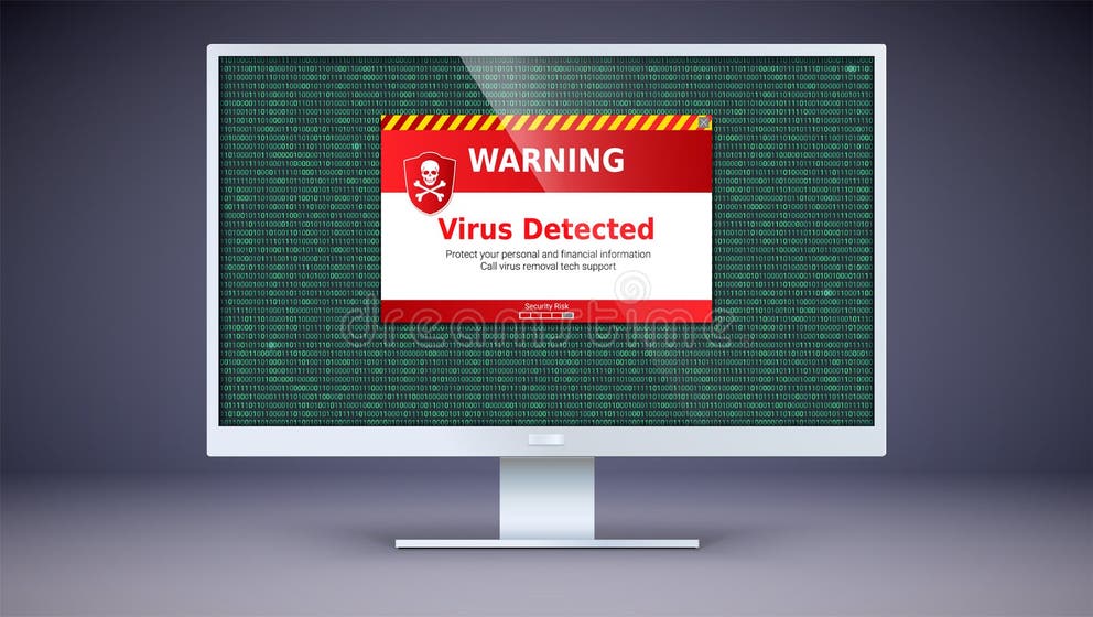 Alert Message of Virus Detected . Scanning and Identifying Computer ...
