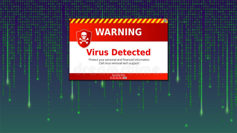Alert Message of Virus Detected. Scanning and Identifying Computer ...
