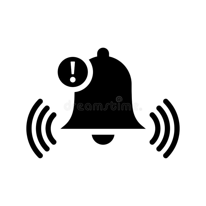 Alert, Notification Icon. Black Vector Design Stock Illustration ...