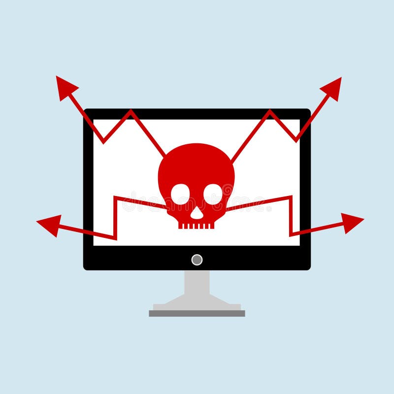 Alert Notification on Laptop Computer , Malware Concept, Spam Data ...