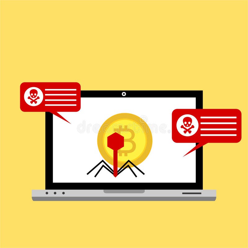 Red Laptop Malware Icon, Cartoon Style Stock Vector - Illustration of ...