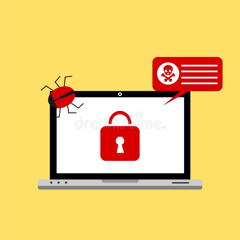 Alert Notification on Laptop Computer Vector, Malware Concept, Spam Data, Fraud Internet Error ...