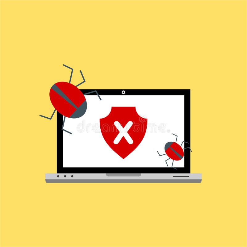 Alert Notification on Laptop Computer Vector, Malware Concept, Spam Data, Fraud Internet Error ...
