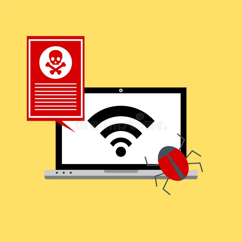 Alert Notification on Laptop Computer Vector, Malware Concept, Spam ... Alert Notification on Laptop Computer Vector, Malware Concept, Spam ...