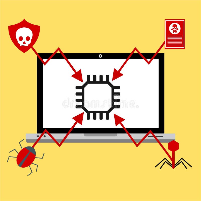 Alert Notification on Laptop Computer Vector, Malware Concept, Spam ... Alert Notification on Laptop Computer Vector, Malware Concept, Spam ...