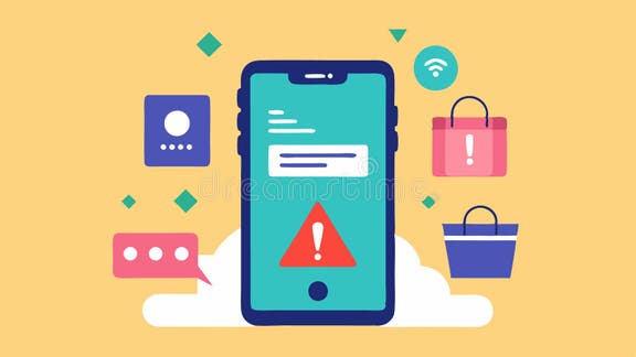 Alert Notifications an Illustration Featuring a Smartphone Displaying ...