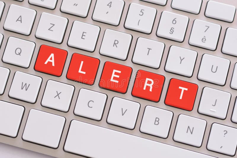 Alert in Red on White Keyboard Stock Image - Image of dangerous ...