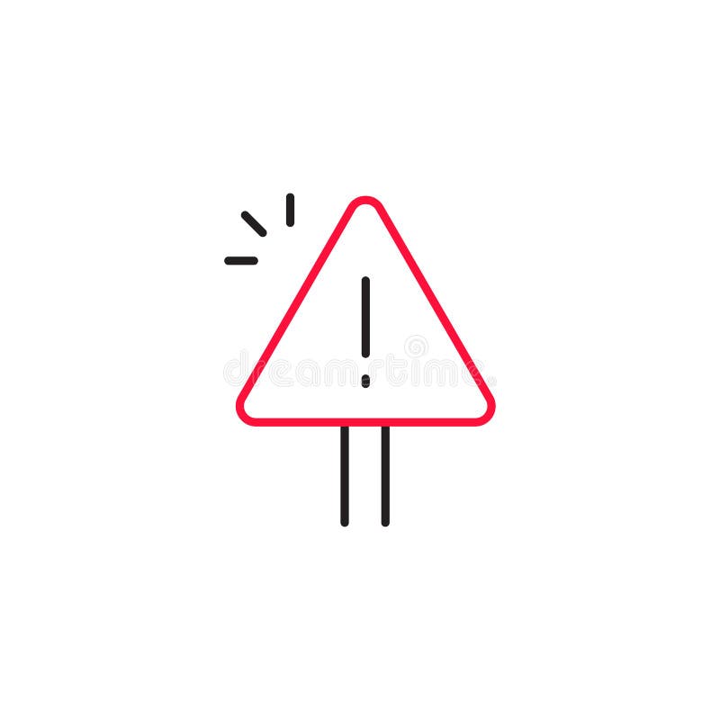 Alert, Risk Sign Line Icon. Caution, Warning, Exclamation Mark Thin ...
