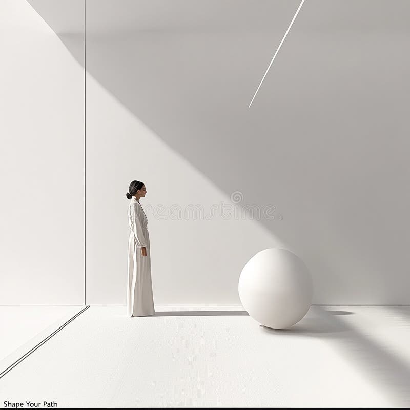 Alert with "Shape Your Path" on a Minimalist White Backdrop Stock ...