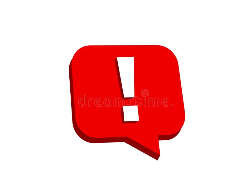 Alert Sign with Exclamation Mark in Red Chat Bubble Design Stock ...