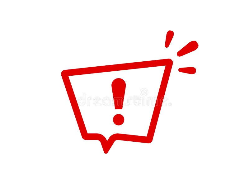 Alert Sign with Exclamation Mark in Red Framework Stock Illustration ...