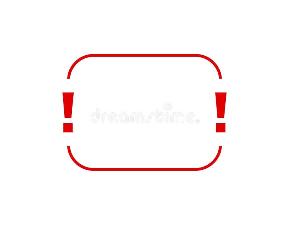 Alert Sign with Exclamation Marks in Red Frame Stock Vector ...